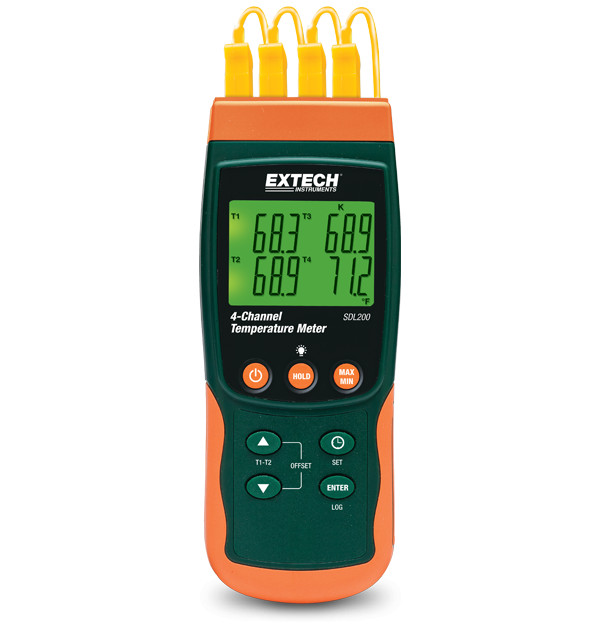 Extech SDL200 Termómetro de registro de datos de 4 canales - Masterlab2
